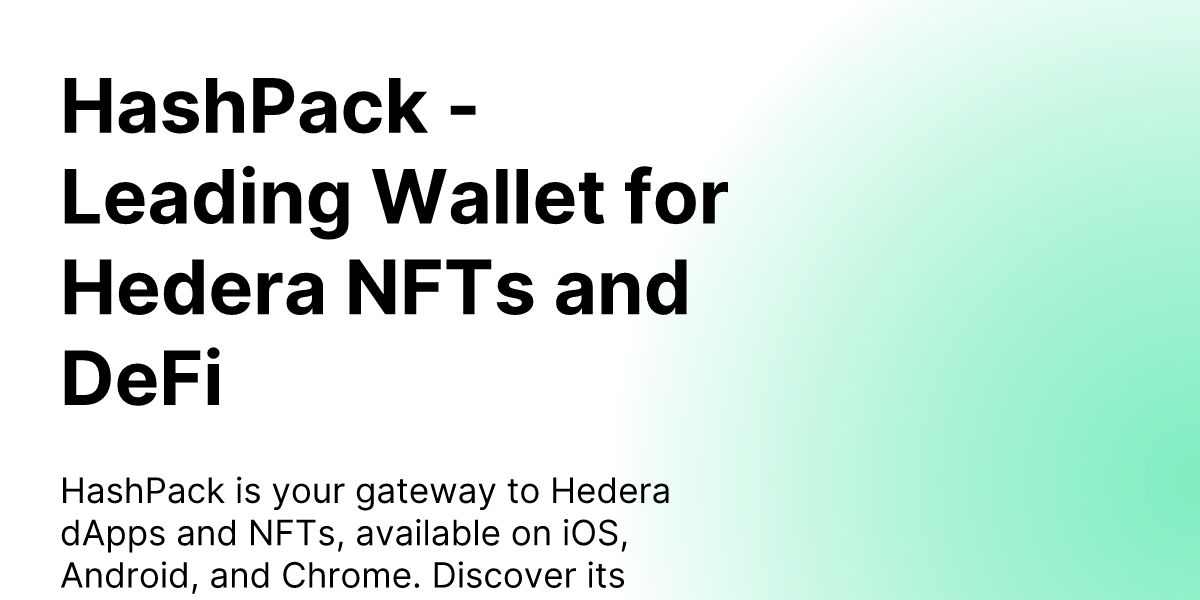 HashPack - Leading Wallet for Hedera NFTs and DeFi | AllCryptoWallets.org